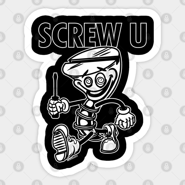 Screw Mascot Struting, Screw U - Screw Mascot Struting - Sticker ...