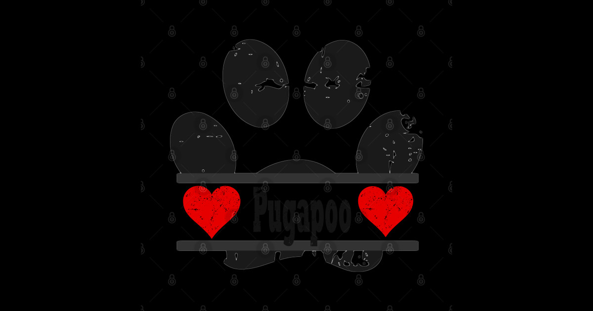 Pugapoo dog paw print - Pugapoo Dog - Sticker | TeePublic
