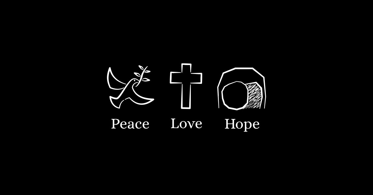Peace, Love, and Hope in Jesus - Christian - Sticker | TeePublic