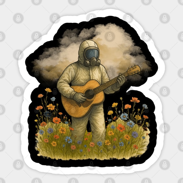 Hazmat Suit Playing Guitar - Hazmat - Sticker | TeePublic