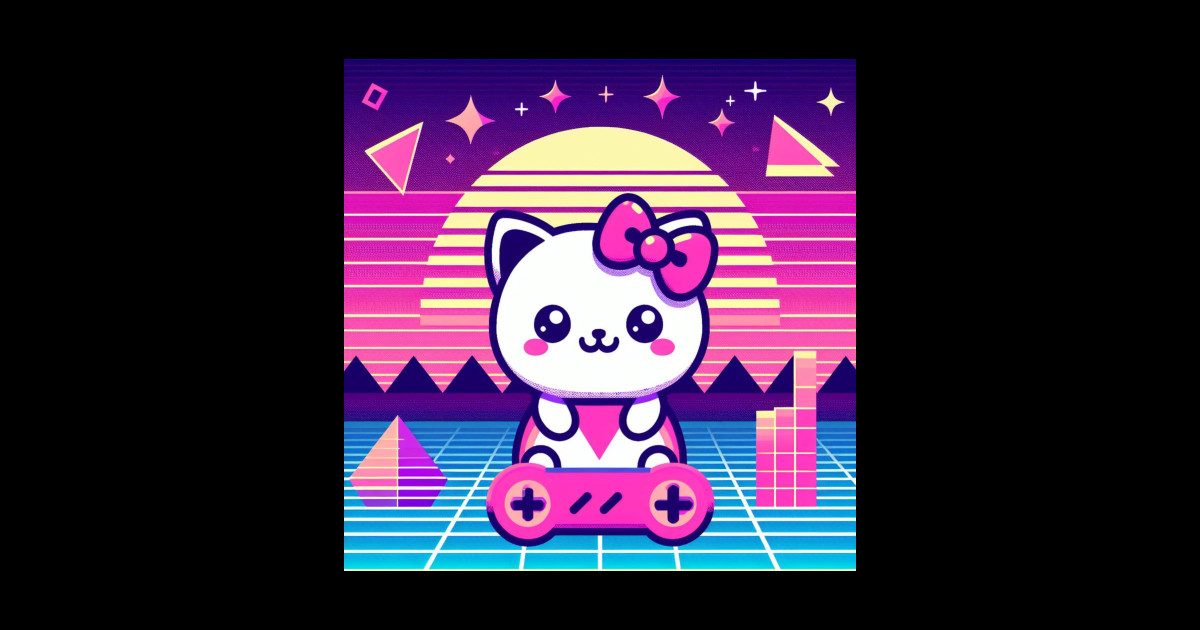 Vapor kitty - Vaporwave - Sticker | TeePublic