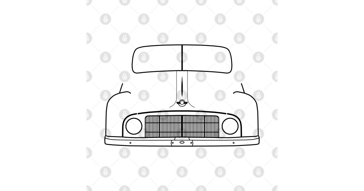 Morris Minor MM classic car outline (black) - Morris - Long Sleeve T ...
