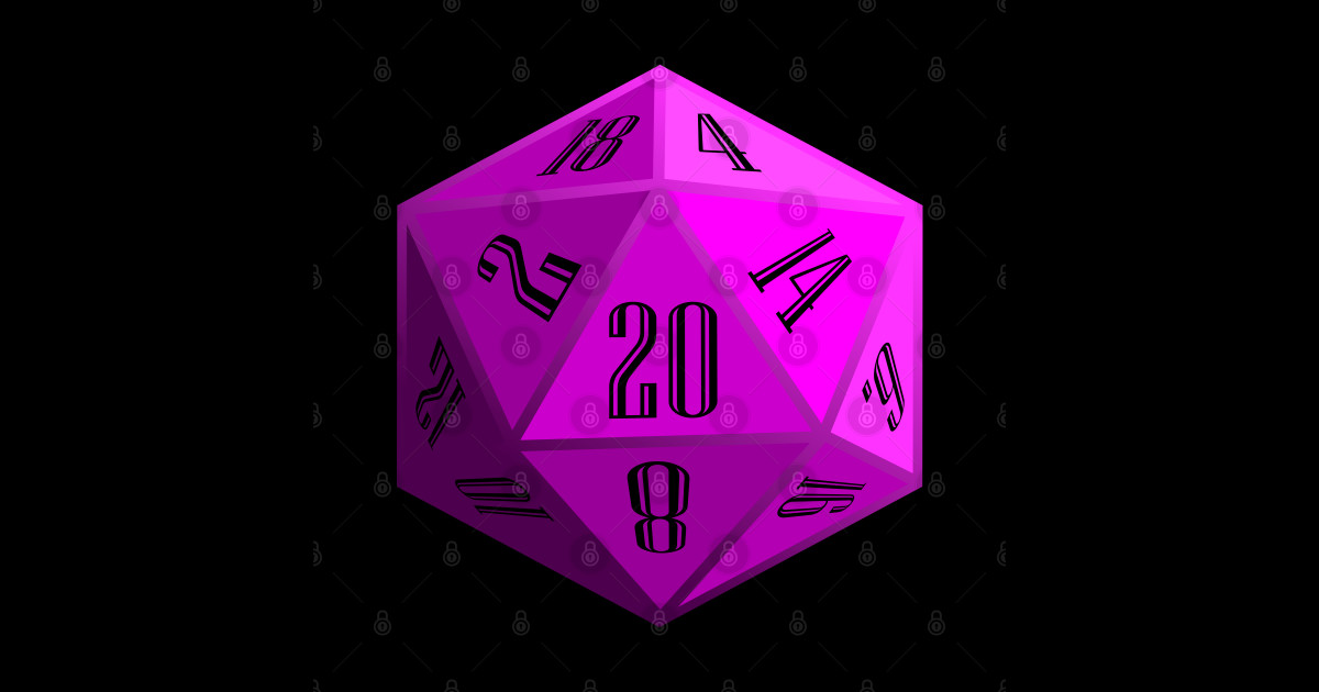 Purple D20 - Dungeons And Dragons - Sticker | TeePublic