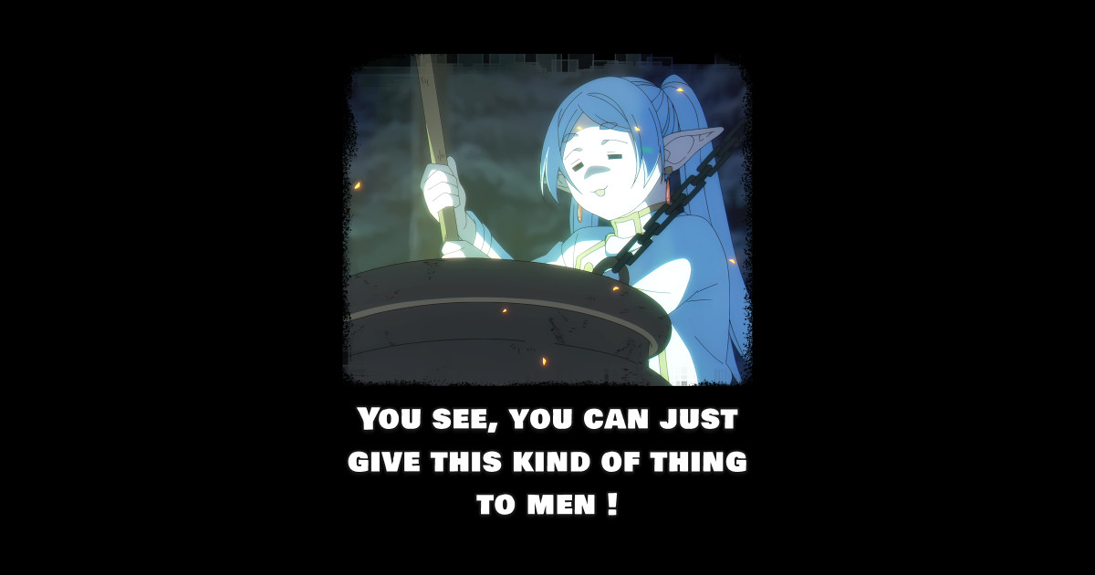 Frieren cauldron meme - Frieren - Sticker | TeePublic