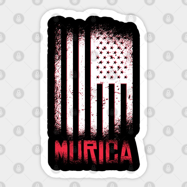 Murica American Flag - Murica - Sticker | TeePublic