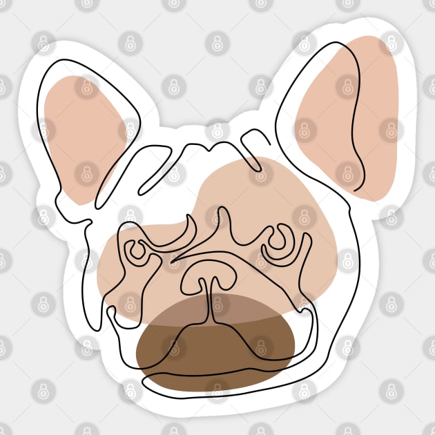 Modern One line Abstract Frenchie - Frenchie - Sticker | TeePublic
