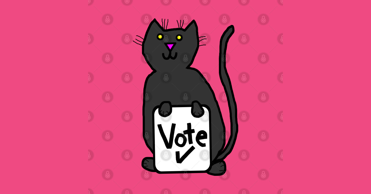 Cute Cat says Vote - Vote - Sticker | TeePublic