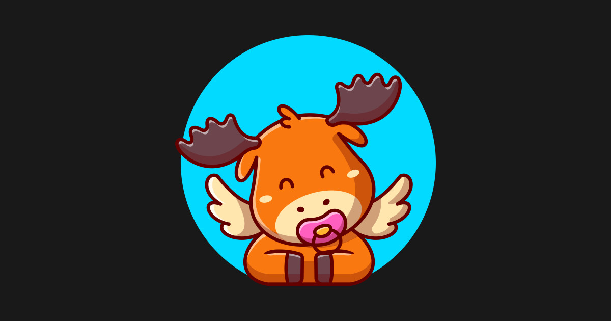 Cute Baby Moose With Pacifier Cartoon - Cute Baby Moose With Pacifier ...