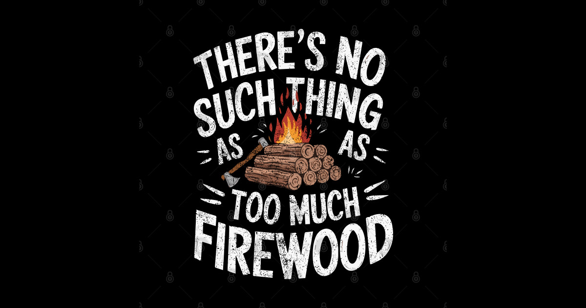 There’s No Such Thing As Too Much Firewood Quote Fun - Firewood - Sticker | TeePublic