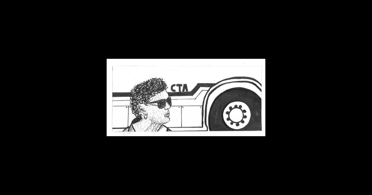 Sitting at the cta - Bus Stop - Sticker | TeePublic