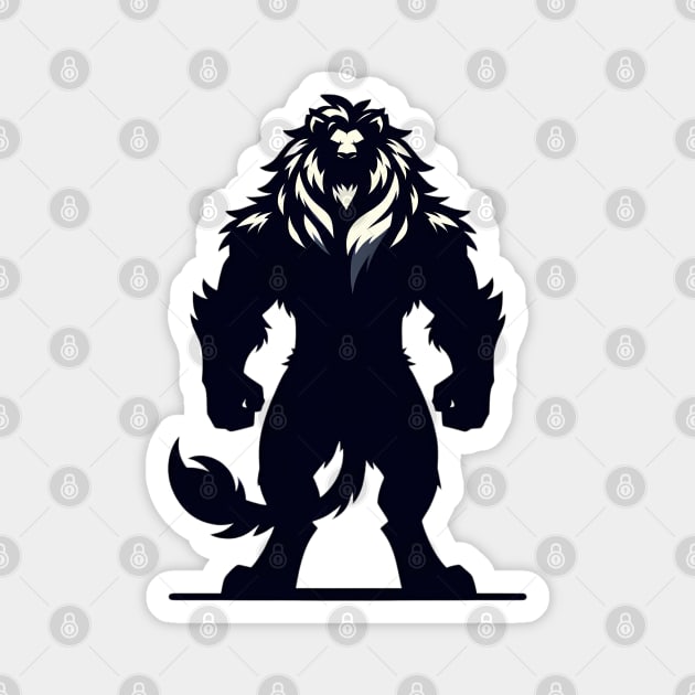 Simple Anthro Furry Lion Silhouette - Furry - Magnet | TeePublic