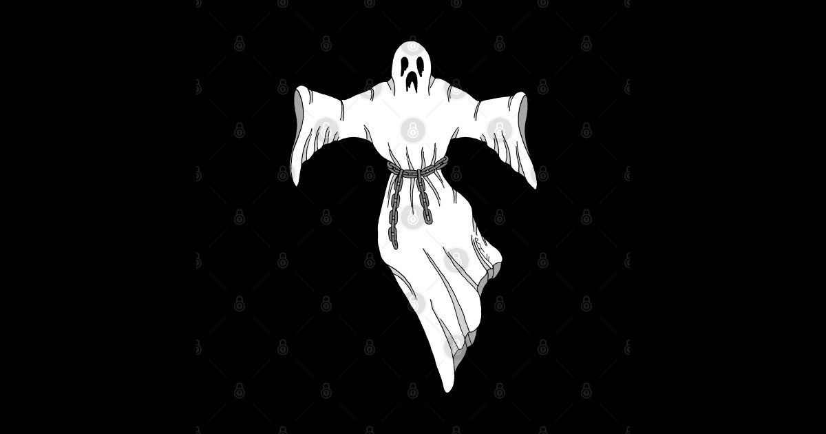 Spooky Chain-Rattling Ghost - Ghost - Sticker | TeePublic