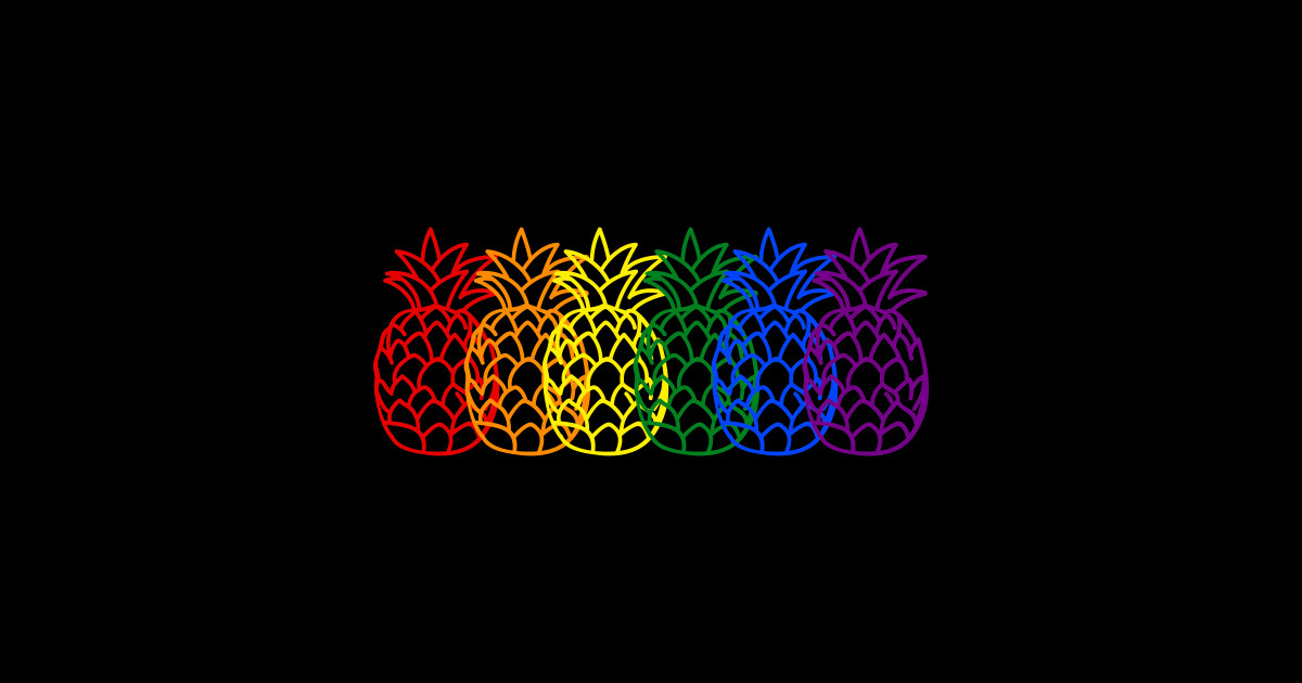 Pineapple Rainbow - Pineapple - Sticker | TeePublic