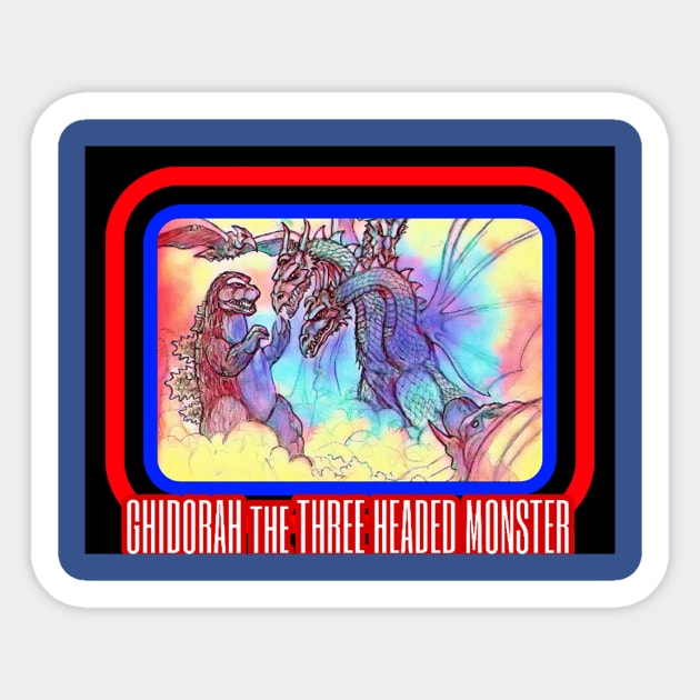 GHIDORAH the THREE HEADED MONSTER - Godzilla - Sticker | TeePublic