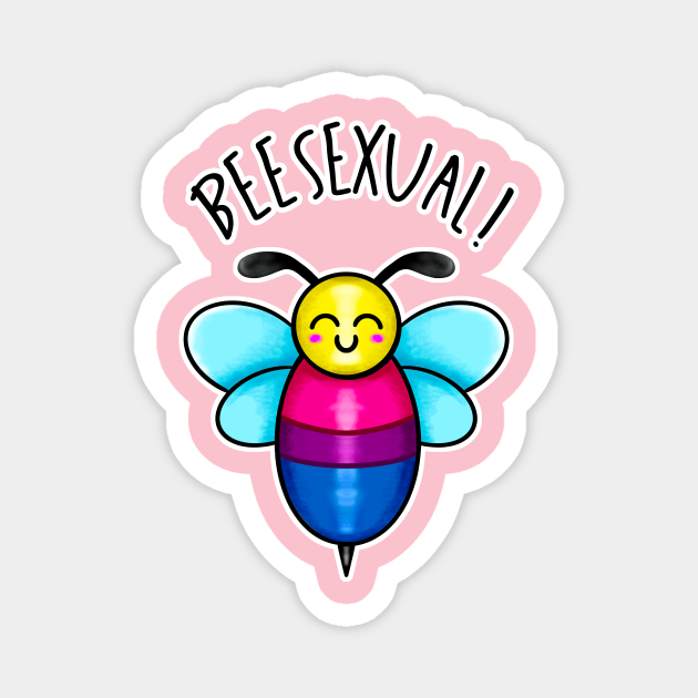 Kawaii.LGBT Beesexual Bee. Bisexual Pride Flag - Bee - Magnet | TeePublic
