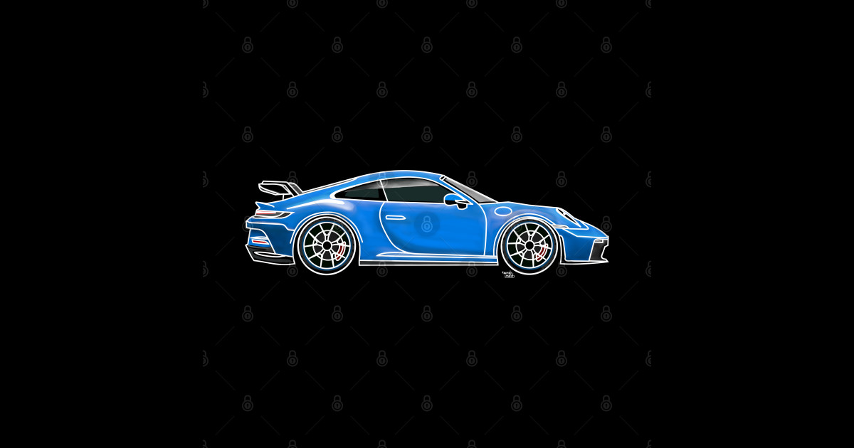Porsche 911 GT3 blue - Porsche Gt3 - Sticker | TeePublic