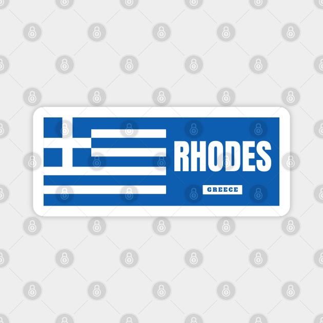 Rhodes City with Greek Flag - Rhodes - Magnet | TeePublic