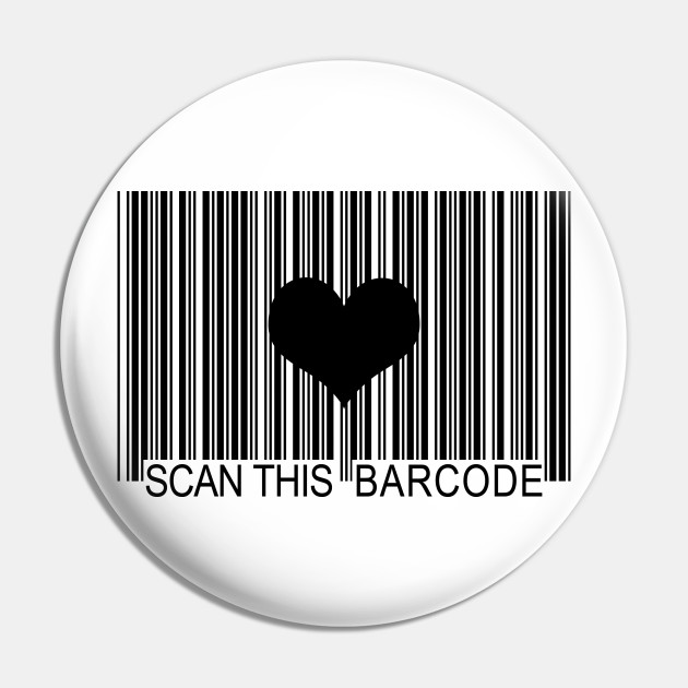 i love you barcode - Love Barcode - Pin | TeePublic