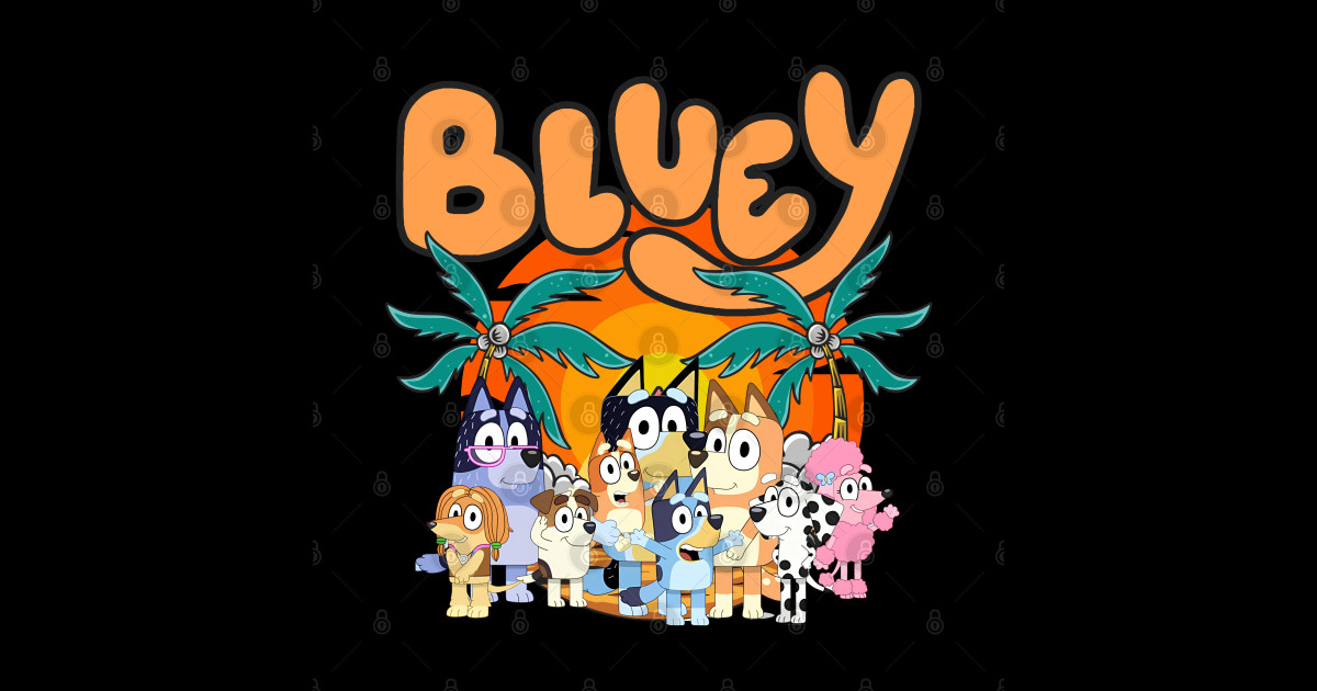 Family's Bluey - Sunset Beach - Bluey - Sticker | TeePublic