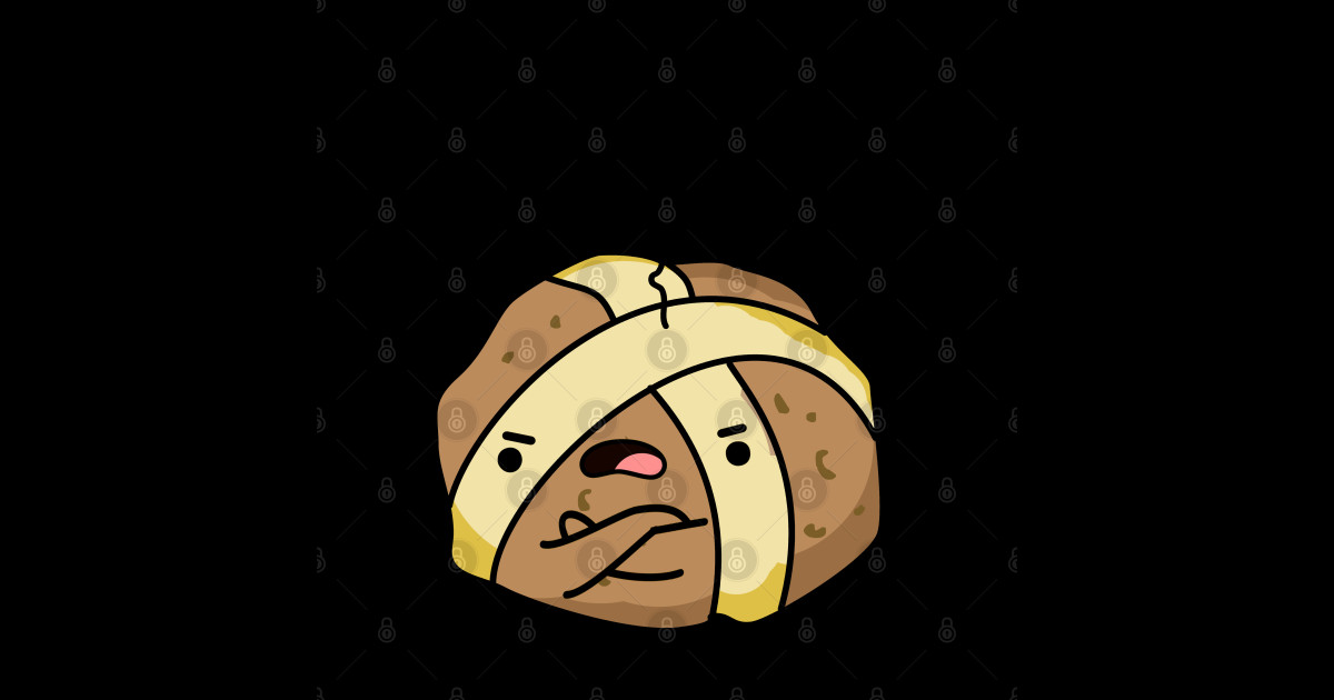 Hot Cross Bun Cute Angry Bun Pun - Bun Pun - Sticker | TeePublic
