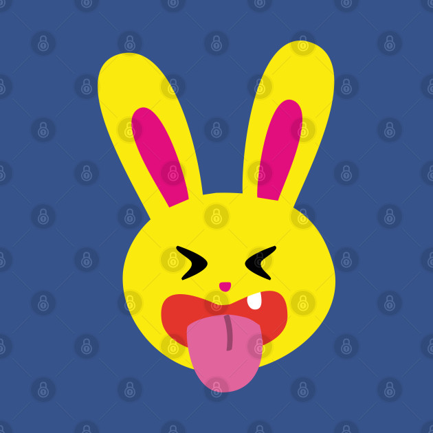 One Tooth Rabbit Emoji Squinting Bunny Face with Tongue - Rabbit Face ...