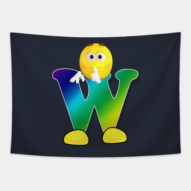 Letter W Alphabet Smiley Monogram Face Emoji Shirt for Men Women Kids ...