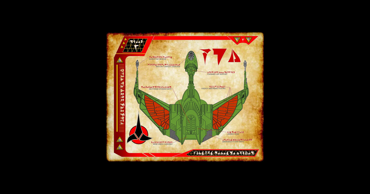 Alien Scout Ship Parchment Blueprint Top View - Starship - Sticker ...