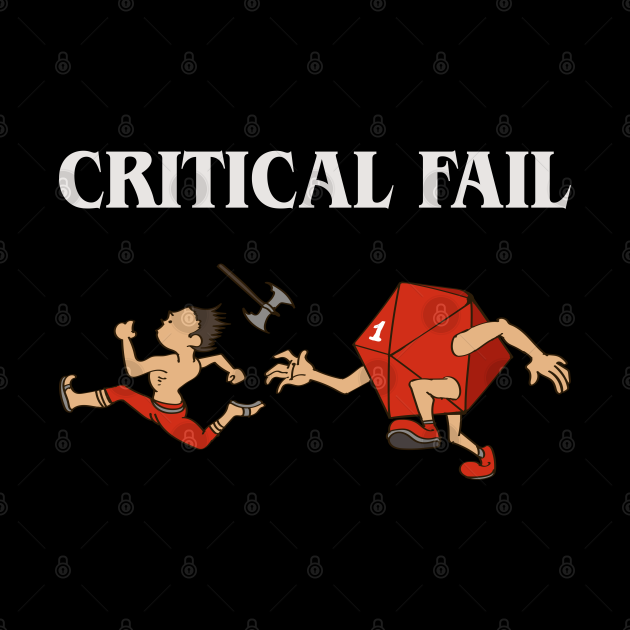 Critical Fail Running from D20 Dice Tabletop RPG - Critical Fail - Pin ...