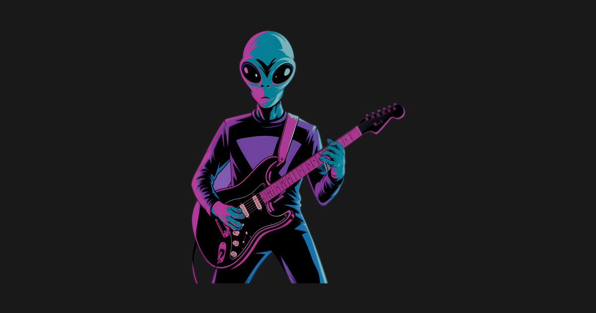 Guitarist Alien Guitars Alien Alien Guitarists - Funny Guitarist - T ...