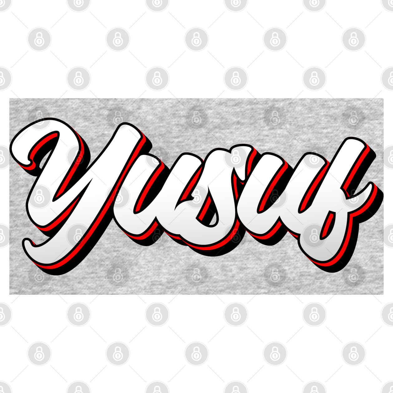 Yusuf name - cool 70s retro font - Yusuf Name Cool 70s Retro Font - T ...