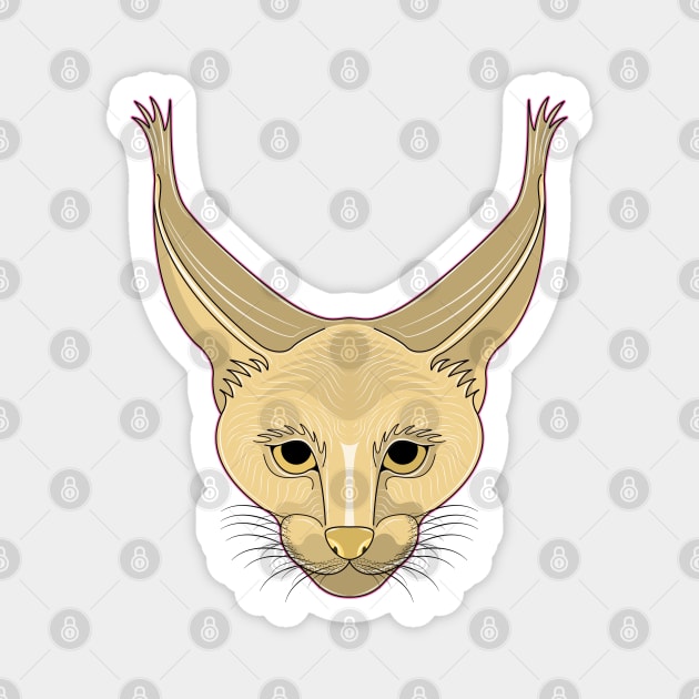 brown caracal cat face - Caracal Cat - Magnet | TeePublic