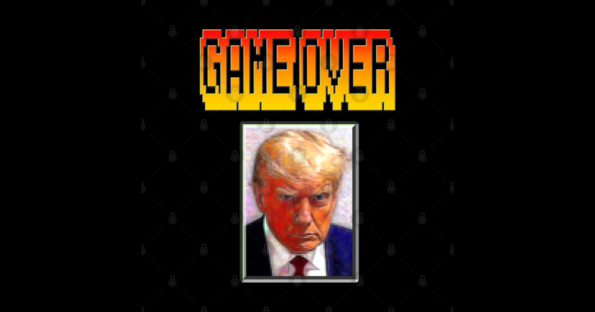 Trump Mugshot Game Over - Trump Mugshot Game Over - Sticker | TeePublic