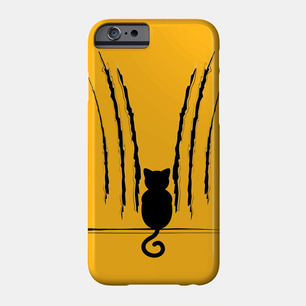 Black cat and claw marks - Cat - Phone Case | TeePublic