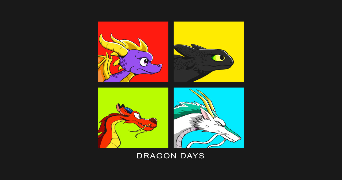 Dragon days colour - Dragons - T-Shirt | TeePublic