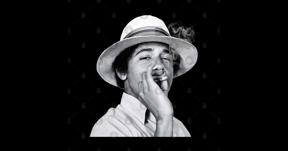 Barack Obama Smoking Vintage Large Image - Barack Obama - Posters and ...