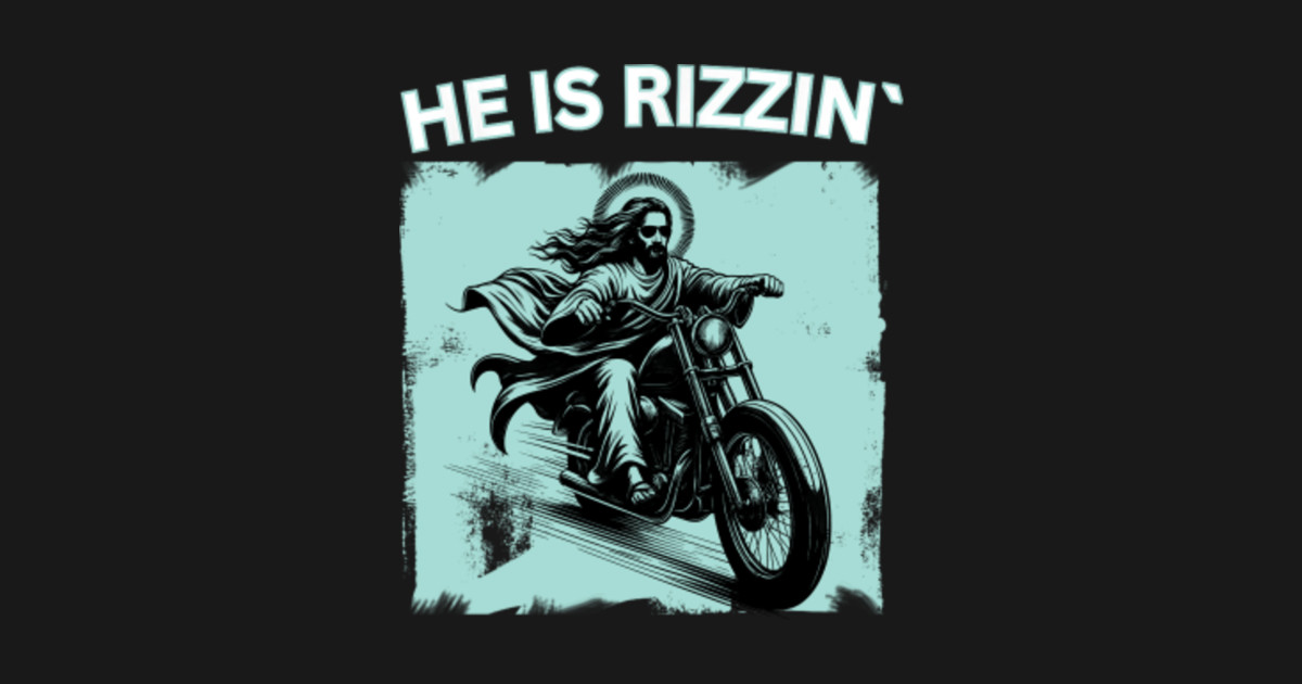 Jesus Riding Motorcycle - Jesus Riding Motorcycle - T-Shirt | TeePublic