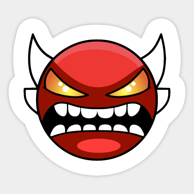 Extreme demon icon - Geometry Dash - Sticker | TeePublic