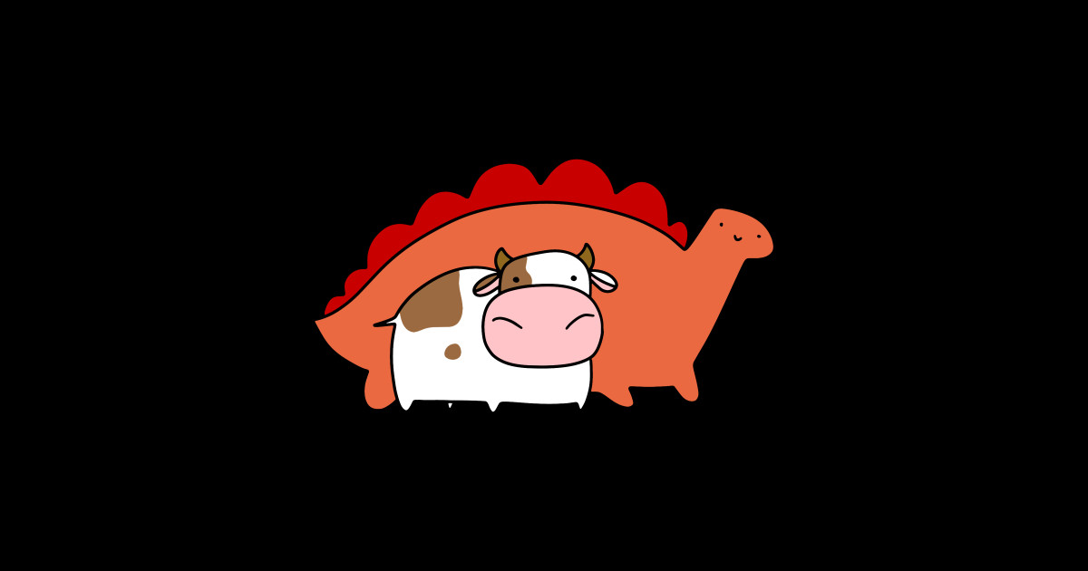Stegosaurus and Little Cow - Stegosaurus - Sticker | TeePublic