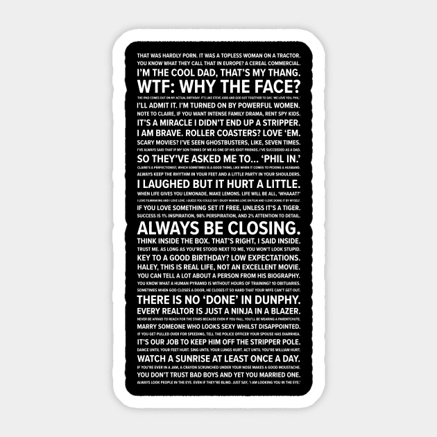 Phil Dunphy Quotes - Phil Dunphy - Sticker | TeePublic