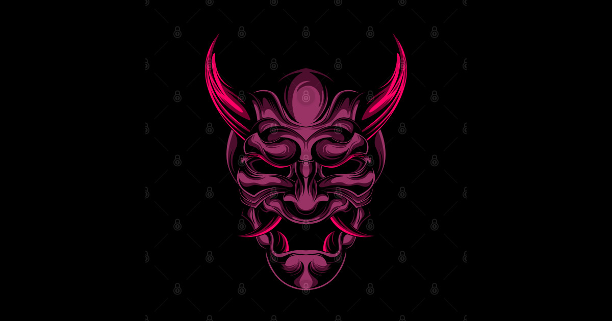 PURPLE DEMON MASK - Demon Mask - Sticker | TeePublic