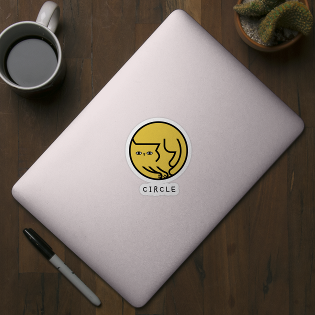 Cat in Circle Shape - Cat - Sticker | TeePublic