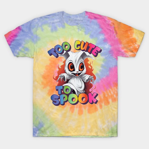 Too Cute To Spook Rainbowcore Rabbit Ghost - Halloween - T-Shirt ...