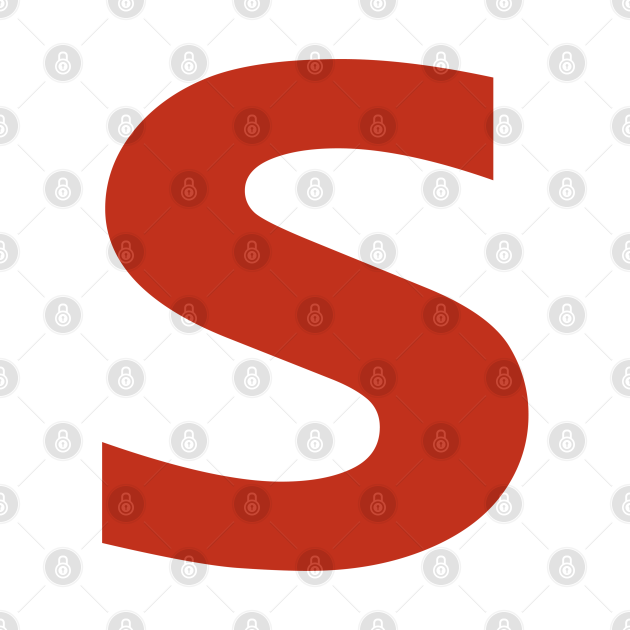 Letter s in Red Text Minimal Typography - Red - T-Shirt | TeePublic