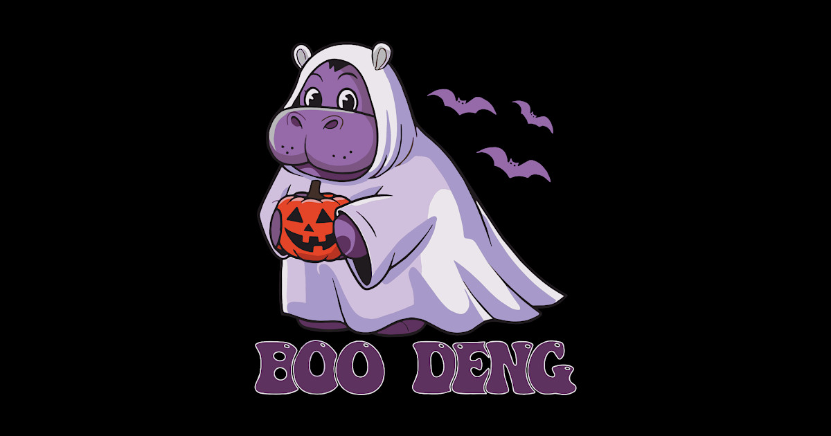 Cute Thai Baby Hippo Moo Deng Boo Deng ghost Halloween - Cute Thai Baby ...