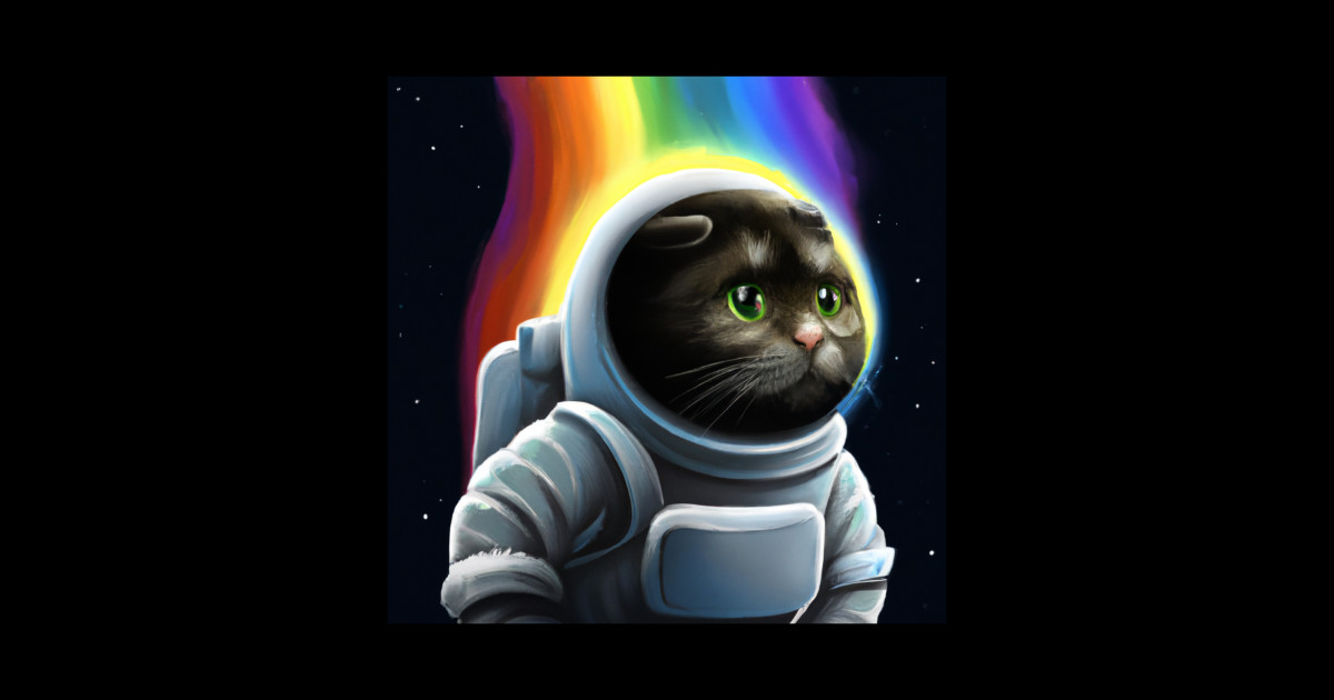 Rainbow Space Cat - Space Cat - Sticker | TeePublic