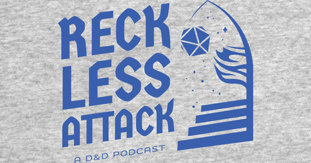 Reckless Attack Podcast Main Logo Cobalt - Dnd - T-Shirt | TeePublic