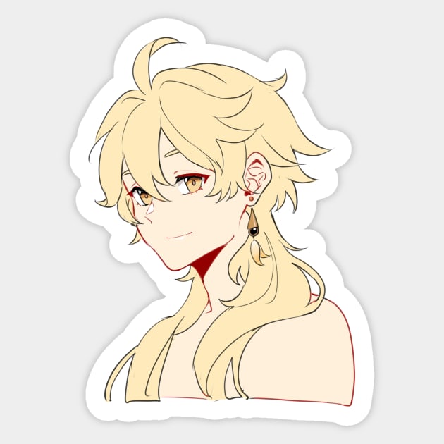 Genshin Impact - Long Hair Aether - Genshin Impact - Sticker | TeePublic