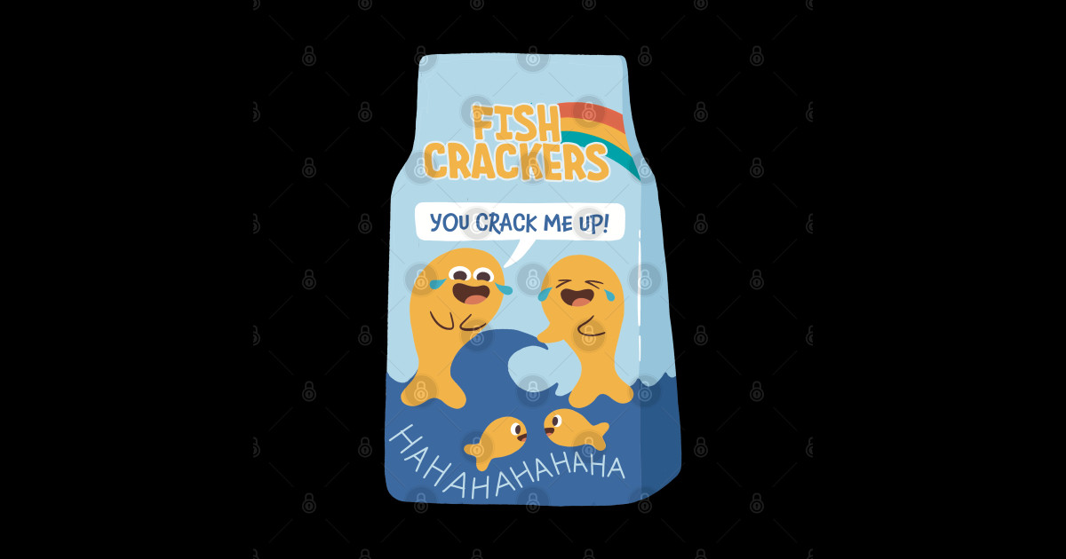 Funny Fish Crackers - Funny Food - Sticker | TeePublic