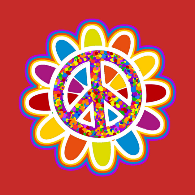 Flower Power Peace Sign - Peace Symbol Flower - T-Shirt | TeePublic