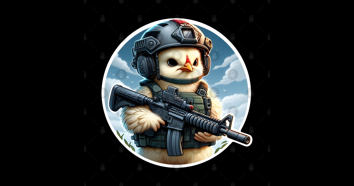 Tactical chicken - Chicken - Sticker | TeePublic